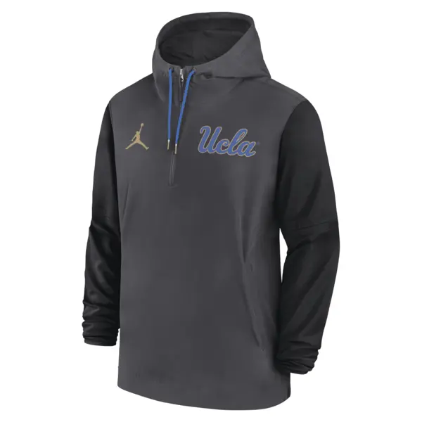 JORDAN Ucla Bruins Sideline Pre-game Player College 1/2-zip Hooded Jacket