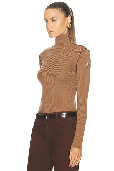 Moncler Turtleneck Top - Beige