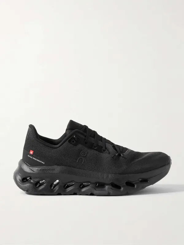 On Cloudtilt Stretch Recycled-knit Sneakers - Black