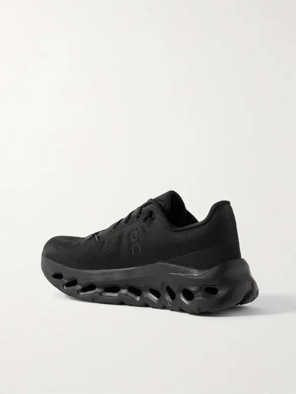 On Cloudtilt Stretch Recycled-knit Sneakers - Black
