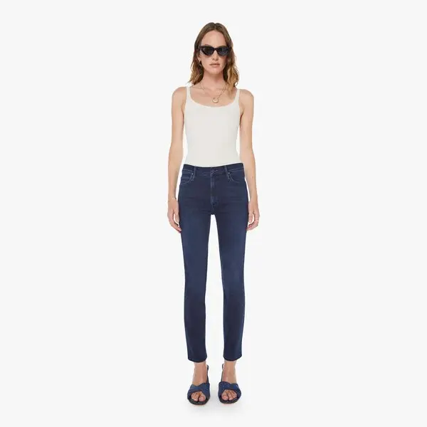 MOTHER The Mid Rise Dazzler Ankle Straight Leg Jeans - Blue