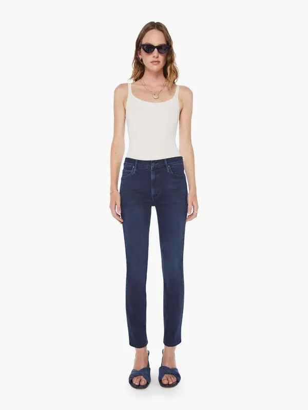 MOTHER The Mid Rise Dazzler Ankle Straight Leg Jeans - Blue