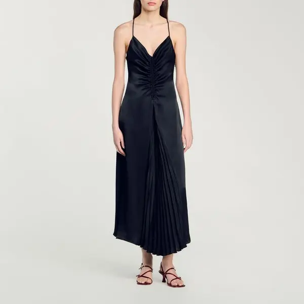 Sandro Satin-effect Maxi Dress