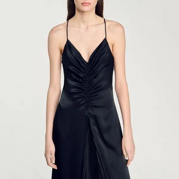 Sandro Satin-effect Maxi Dress