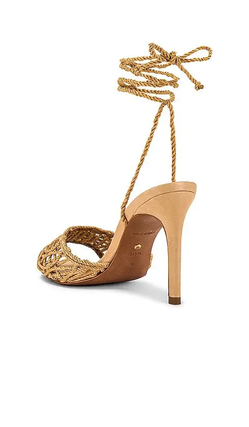 Raye Paulo Braided Rope Ankle Wrap Stiletto Sandals