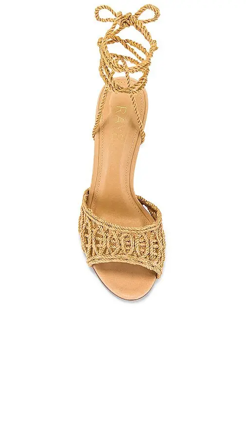 Raye Paulo Braided Rope Ankle Wrap Stiletto Sandals