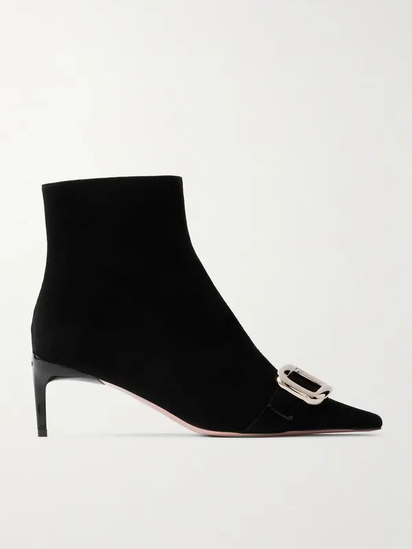 ROGER VIVIER Viv' Canard 55 Suede Ankle Boots