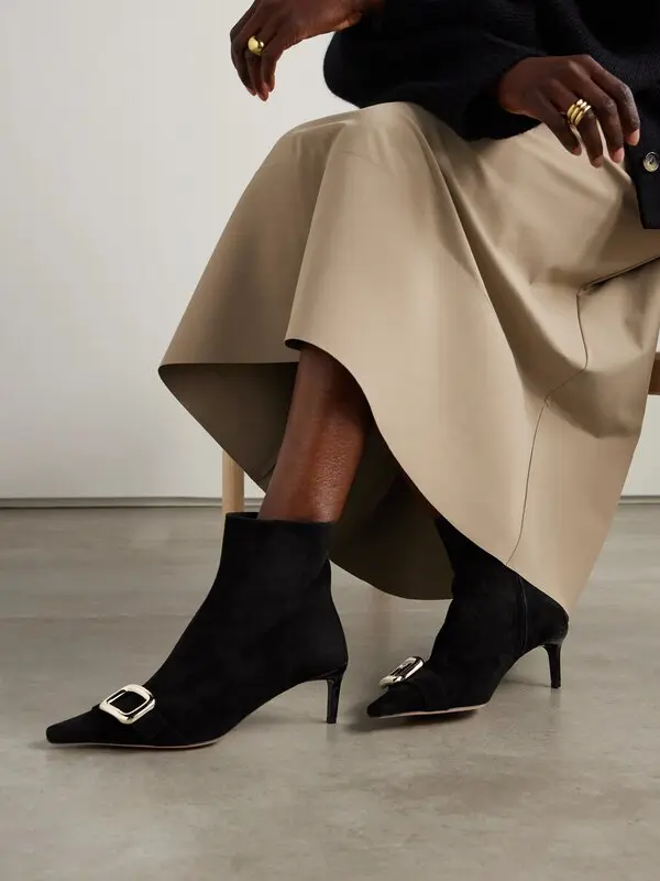 ROGER VIVIER Viv' Canard 55 Suede Ankle Boots
