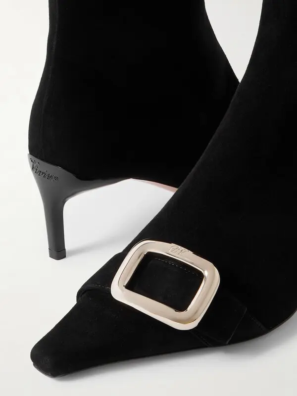ROGER VIVIER Viv' Canard 55 Suede Ankle Boots