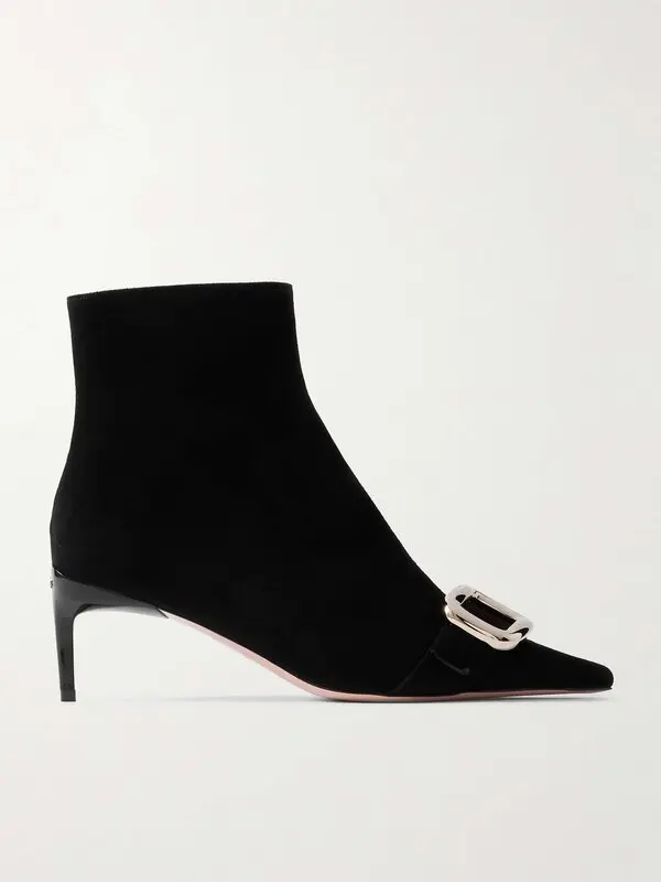 ROGER VIVIER Viv' Canard 55 Suede Ankle Boots