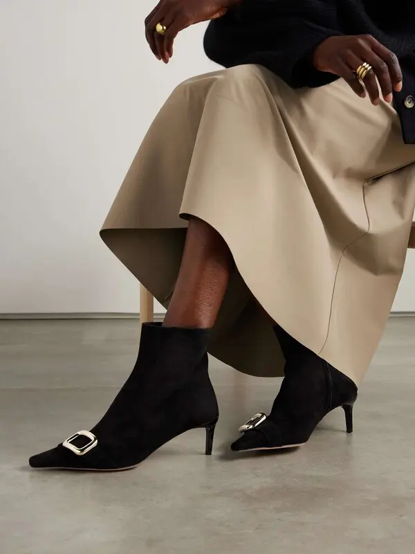 ROGER VIVIER Viv' Canard 55 Suede Ankle Boots