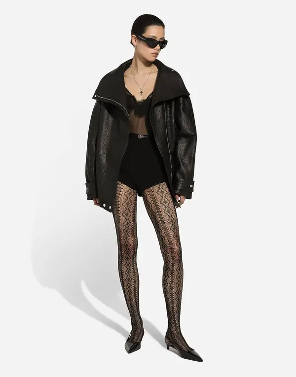 Dolce & Gabbana Oversize Vegetable-tanned Lambskin Biker Jacket
