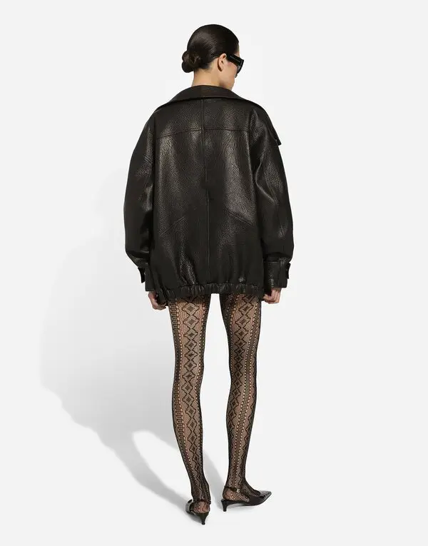 Dolce & Gabbana Oversize Vegetable-tanned Lambskin Biker Jacket