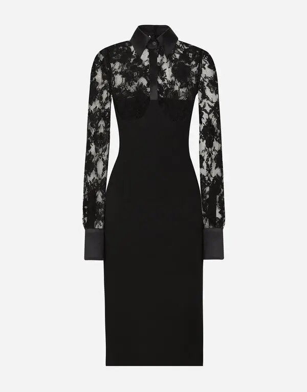 Dolce & Gabbana Jersey And Lace Dress With Corset