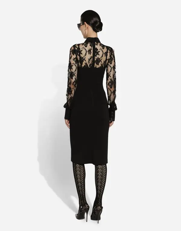 Dolce & Gabbana Jersey And Lace Dress With Corset