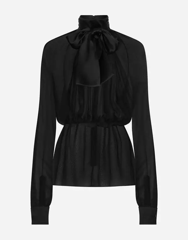 Dolce & Gabbana Chiffon Pussy-bow Blouse