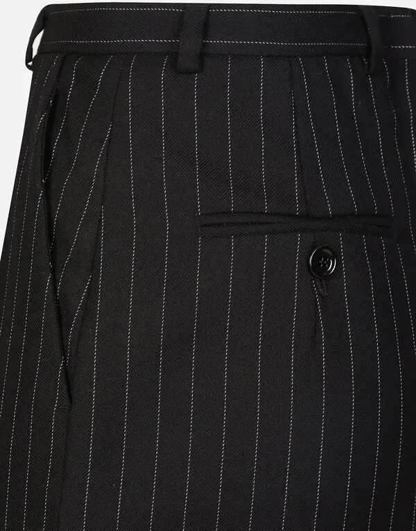 Dolce & Gabbana Pinstripe Wool Calf-length Skirt
