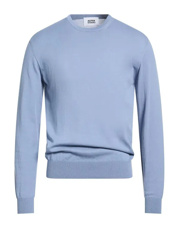 Alpha Studio Cotton Knit Sweater - Blue
