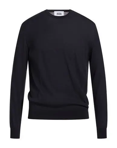 Alpha Studio Cotton Knit Sweater - Navy