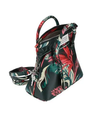 MAISON MARGIELA Leather Tote With Floral Print - Green