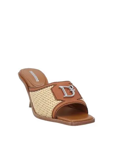 Dsquared2 Calfskin Raffia Sandals