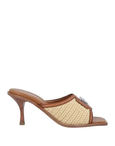 Dsquared2 Raffia And Leather Sandals - Tan