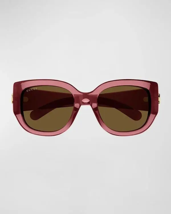 Gucci Gg Logo Cat-eye Sunglasses - Red