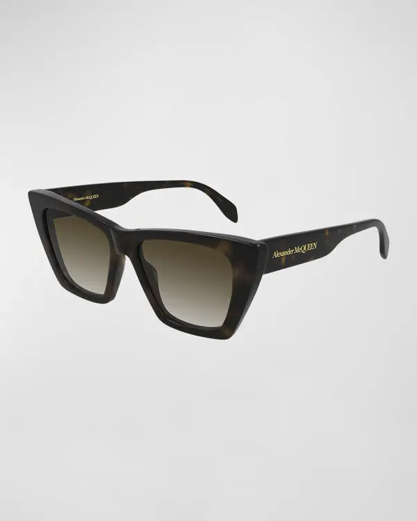 Alexander McQueen Logo Cat-eye Sunglasses - Avana