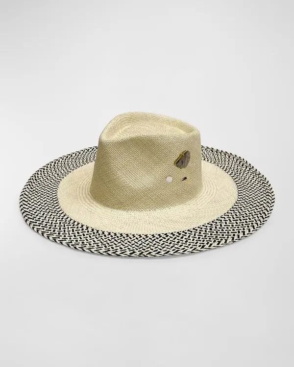 Van Palma Georgia Embellished Straw Hat - Natural Black  display picture 2