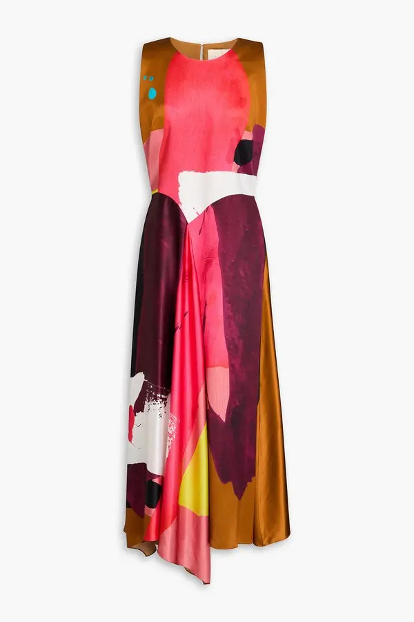 ROKSANDA Toa Printed Silk-satin Midi Dress - Multicolor