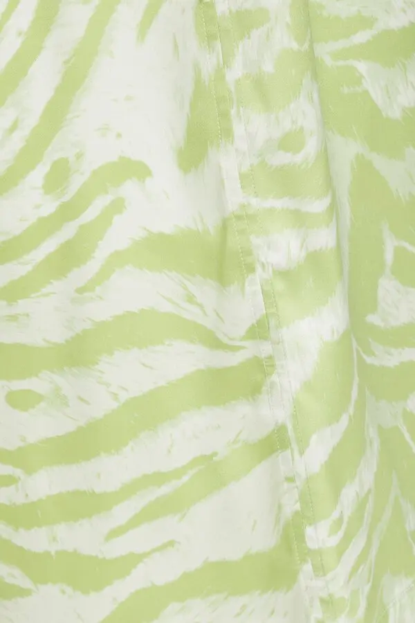 Ganni Tiger-Print Silk-Blend Satin Midi Dress In Light Green - 75% Off |  Editorialist