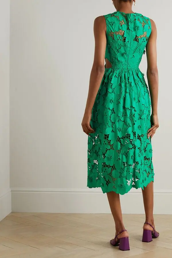 lace up flare dress Delicate Lace-Panel Button-Up Flare Mini Dress Medium / Black main image 0