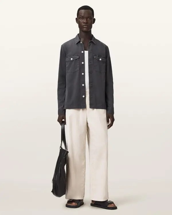 ALLSAINTS Spotter Slim Fit Overshirt - Blue