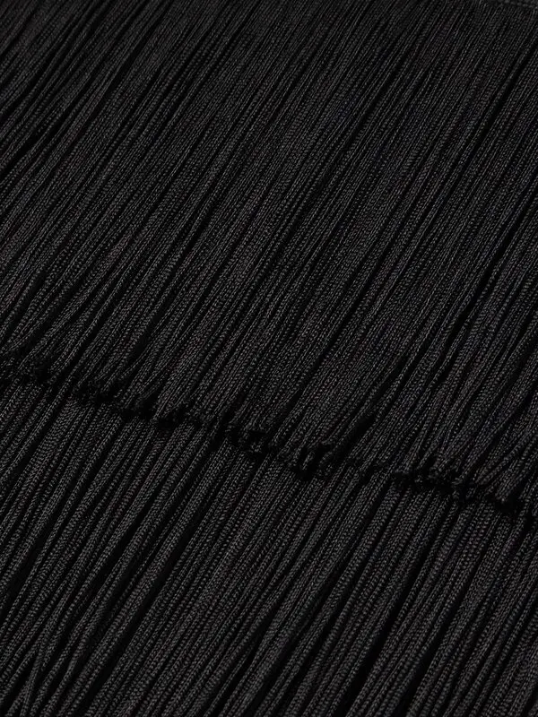 Norma Kamali Fringed Tulle Mini Dress