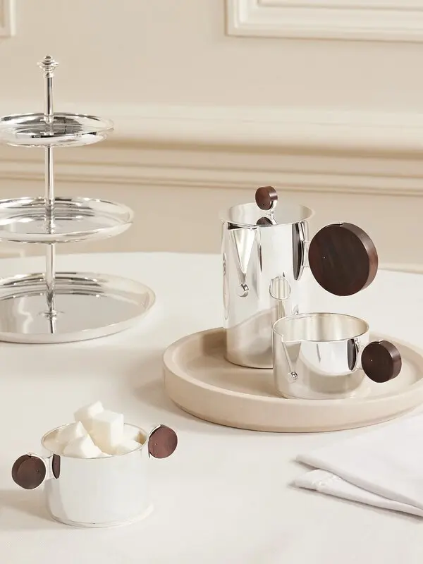 Christofle Gigogne -plated And Wood Coffee Pot