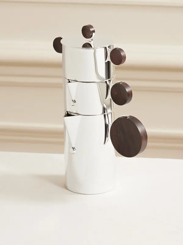 Christofle Gigogne -plated And Wood Coffee Pot - Silver