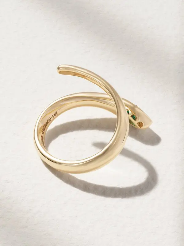 Alison Lou Tear 14-karat Laboratory-grown Emerald Ring