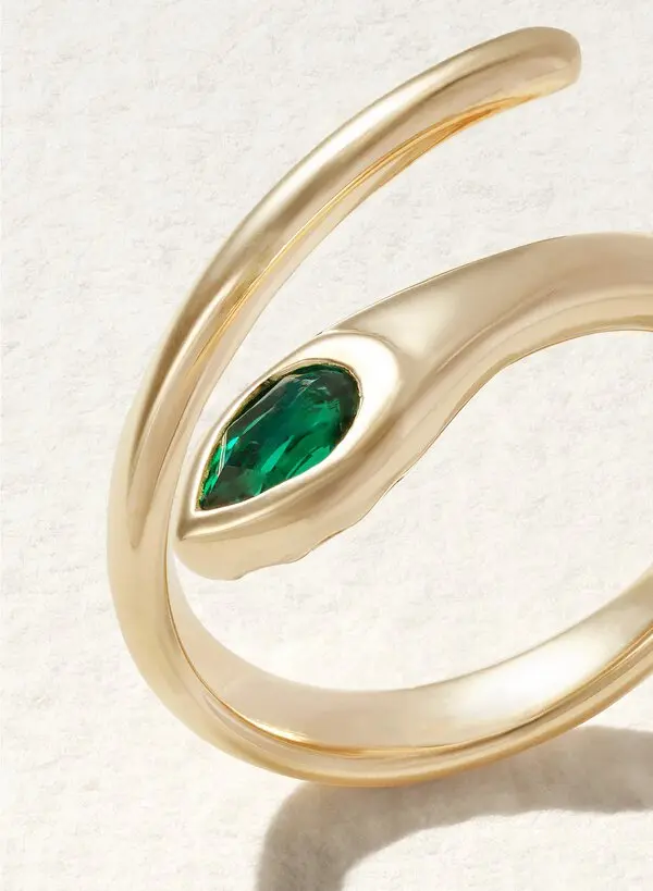 Alison Lou Tear 14-karat Laboratory-grown Emerald Ring