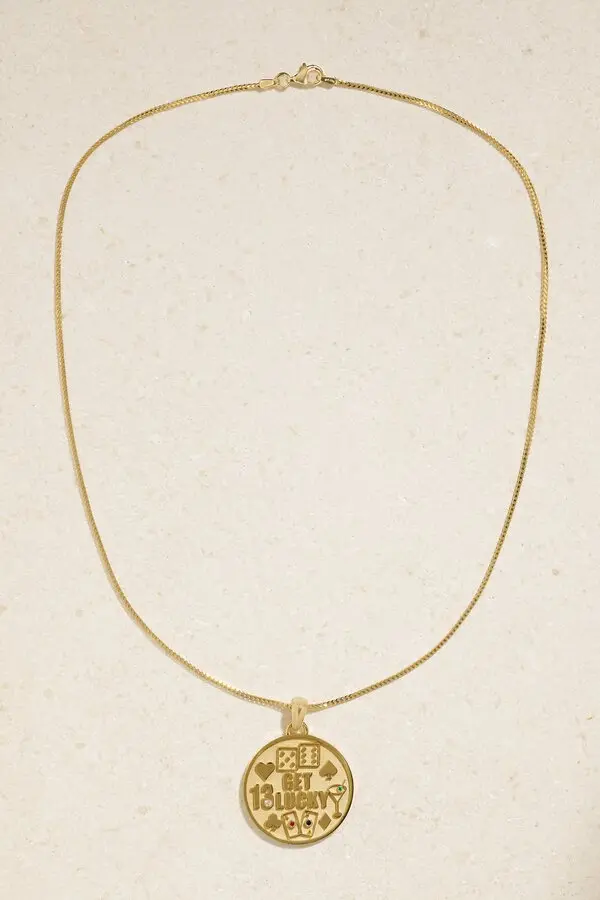 Established Get Lucky 18-karat Multi-stone Pendant Necklace