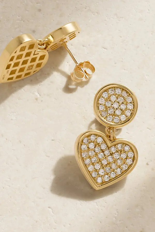 Established 18-karat Diamond Heart Earrings