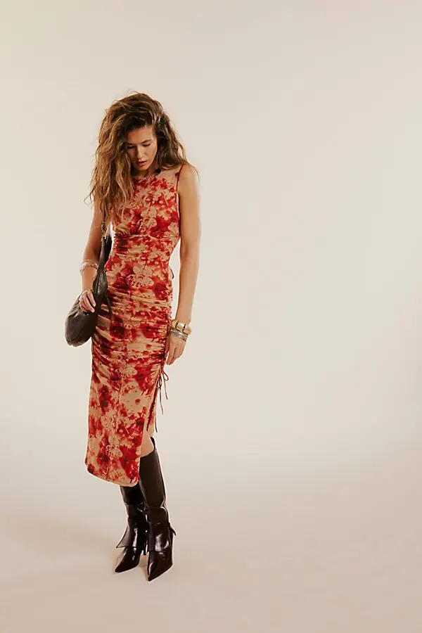 free people take me away midi dress Free People Take Me Away Midi Dress In Rust Combo - 66% Off