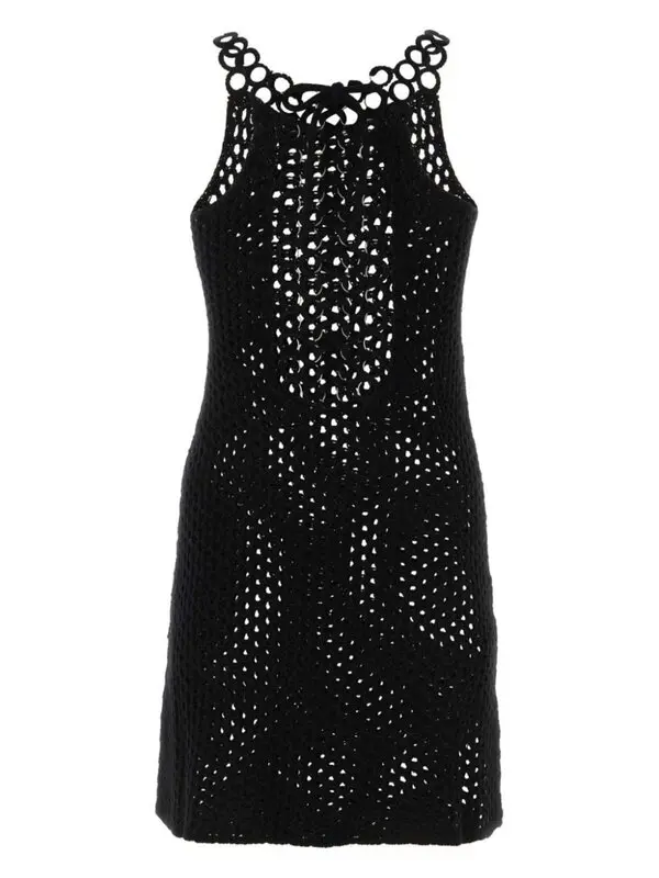 Chloé Crochet Knit Minidress - Black