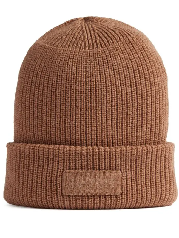 Patou Logo-embroidered Beanie - Brown
