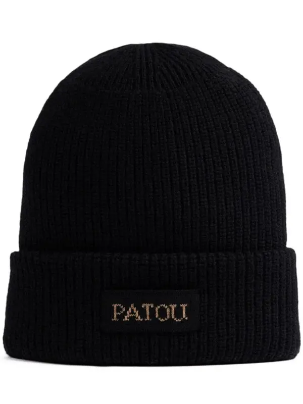 Patou Logo-embroidered Beanie - Black