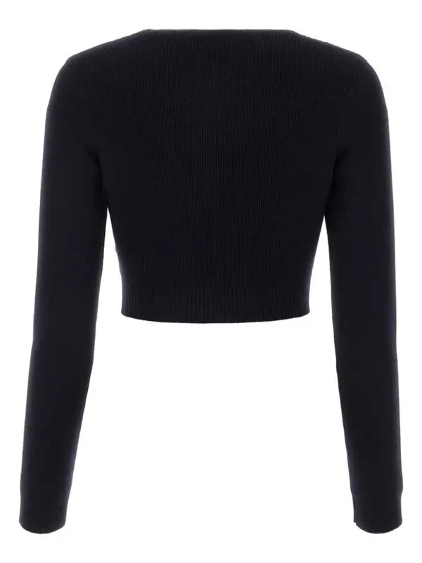 JIL SANDER Cropped Wool Sweater - Blue