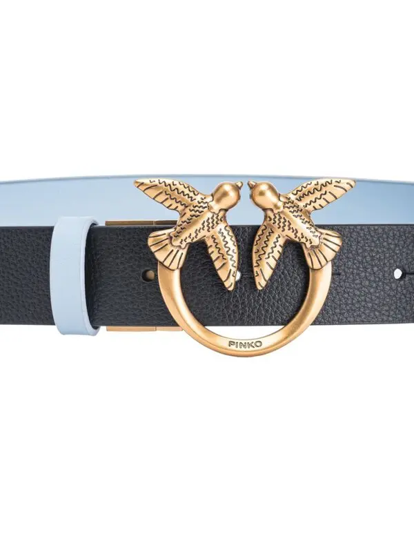 Pinko Love Birds Leather Belt - Black | Editorialist display picture 3