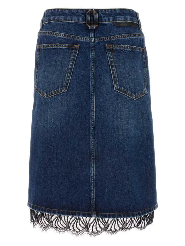 Stella McCartney Lace-trim Denim Skirt