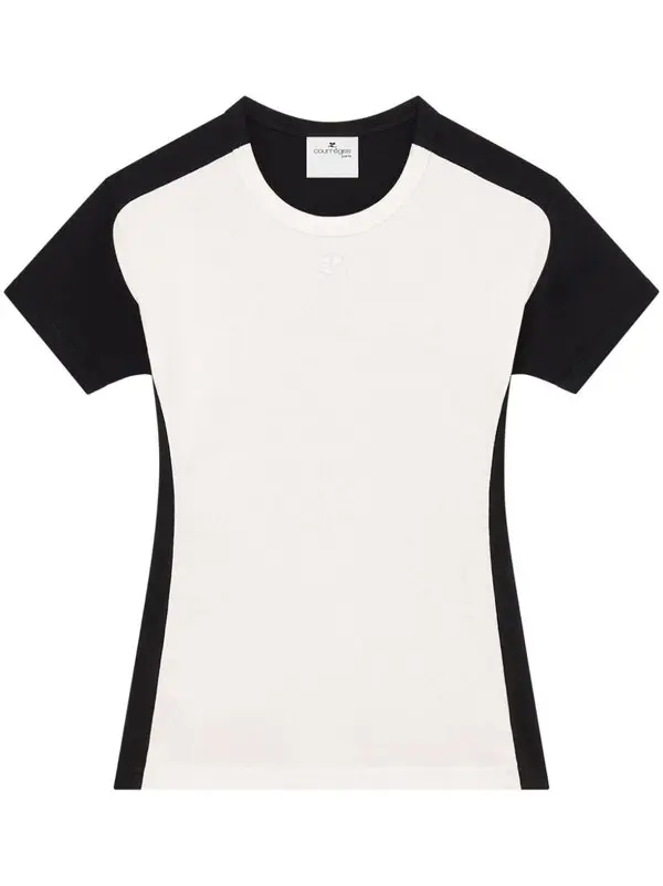 COURREGES Contrast Frame T-shirt - White