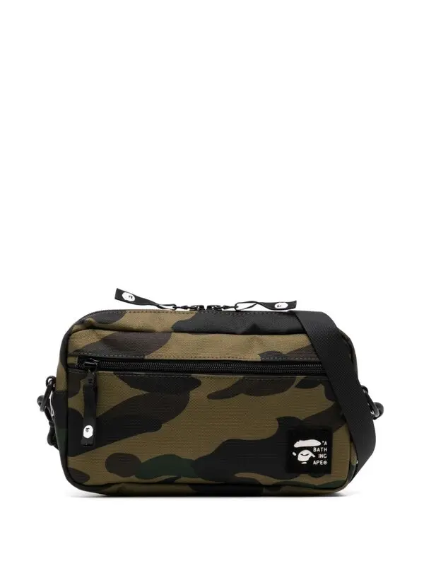 A BATHING APE Camouflage Print Mini Messenger Bag - Green