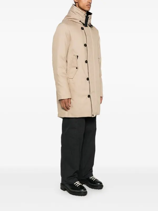 Peuterey Logo-patch Parka Coat - Neutrals